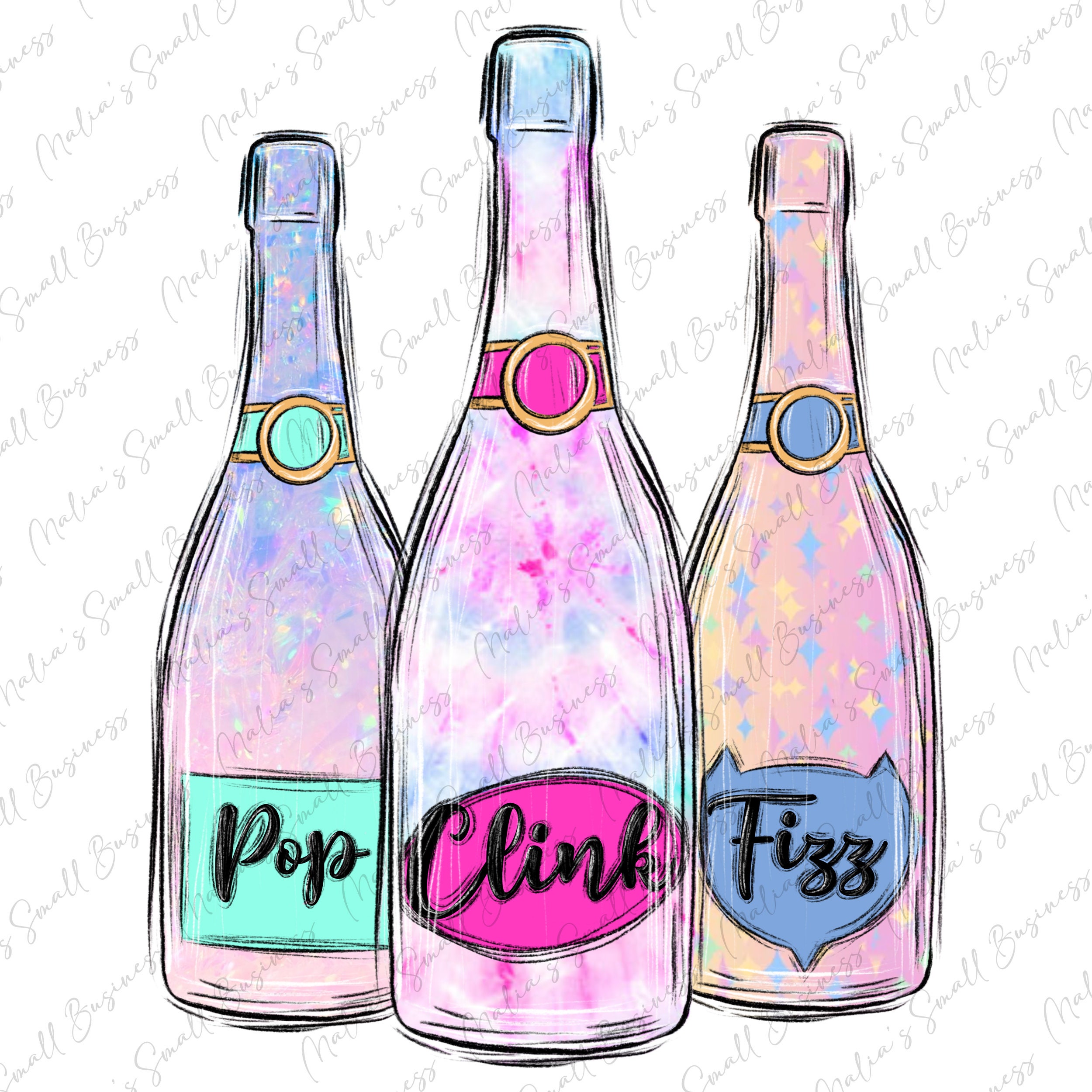 Pop Clink Fizz Champagne Bubbly Png Sublimation Design Download ...