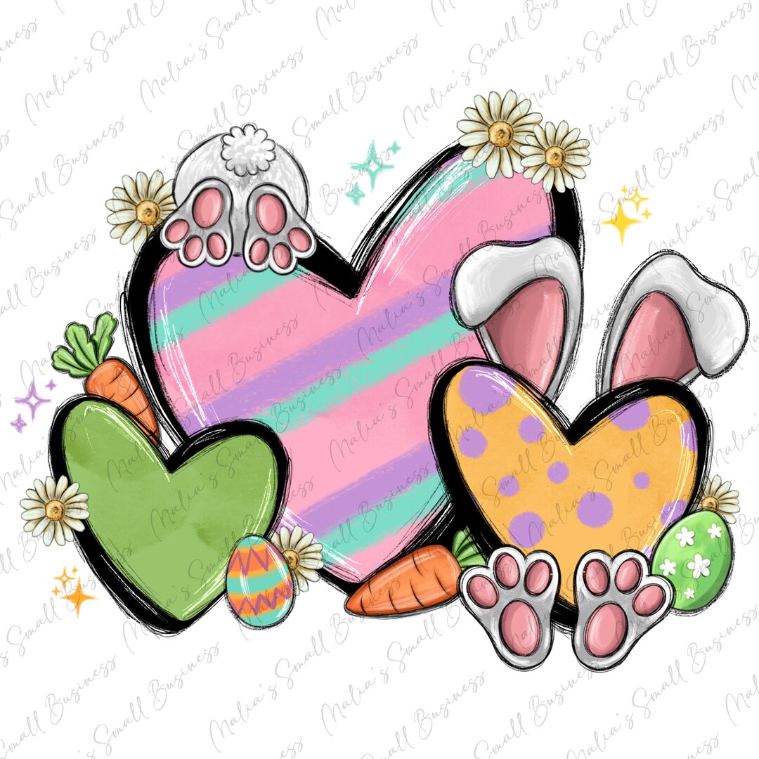 Easter Hearts Png Sublimation Design Download, Easter Day Png, Happy ...