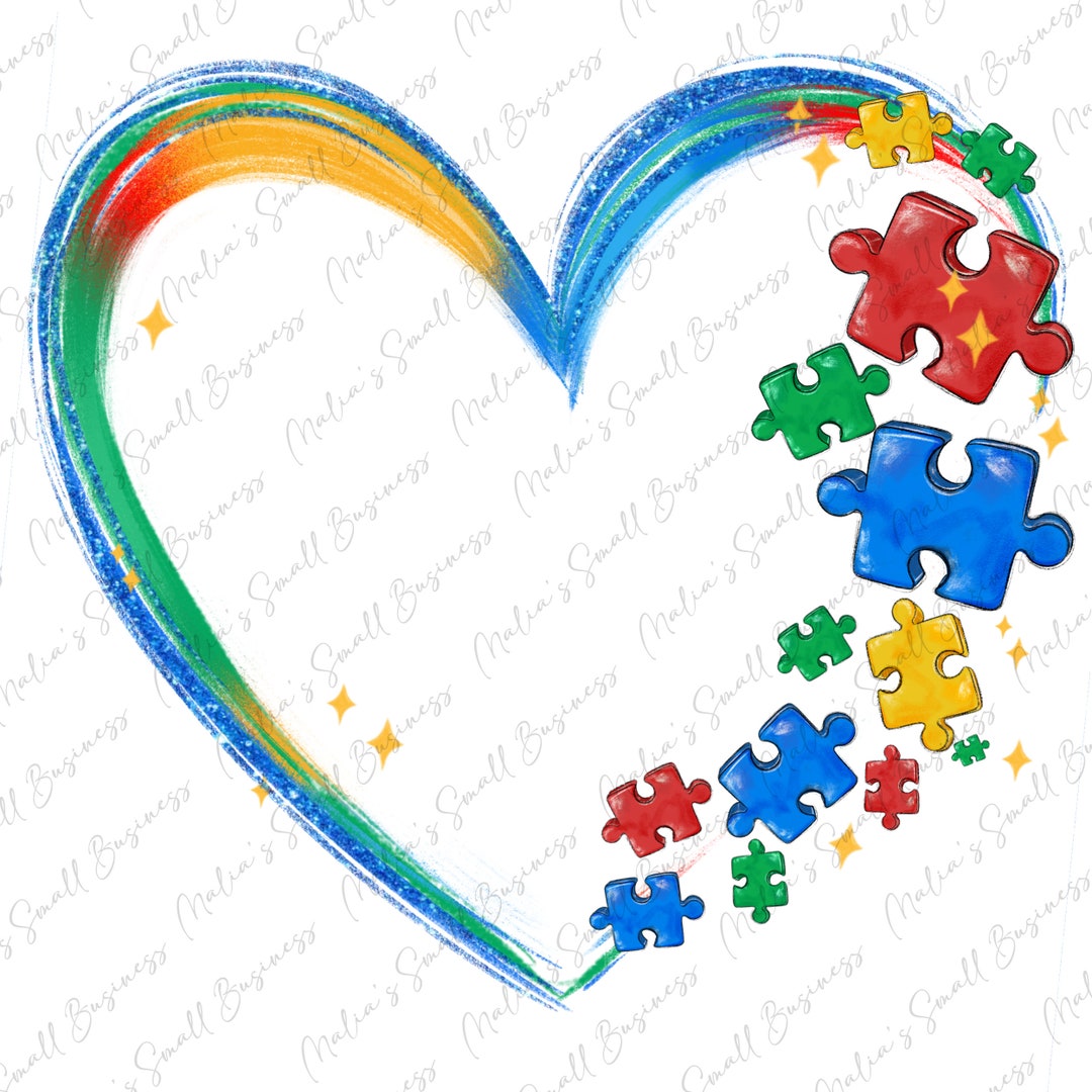 Autism Heart Png Sublimation Design Download, Autism Awareness Png ...
