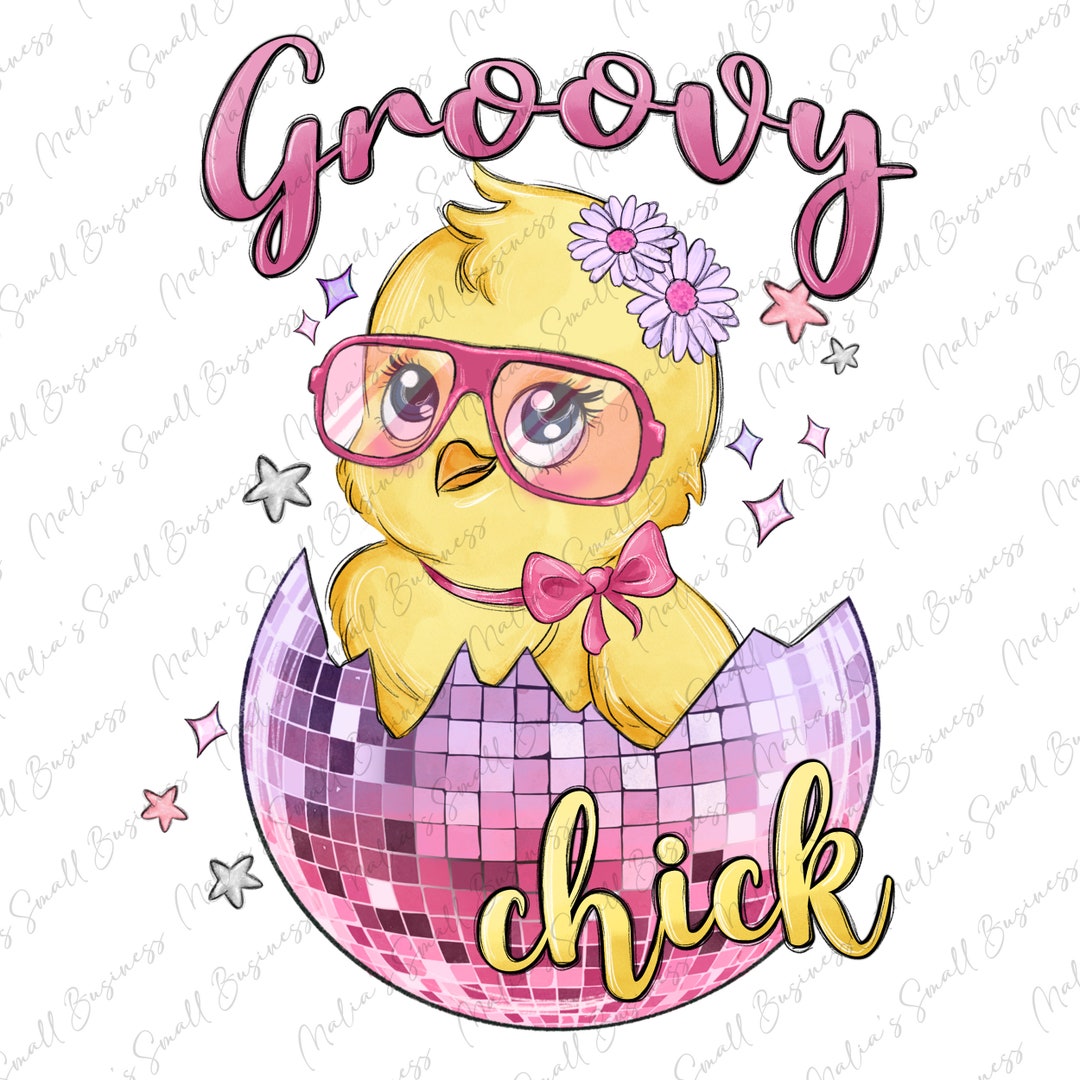 Groovy Chick Easter Png Sublimation Design Download, Cute Chick Png ...