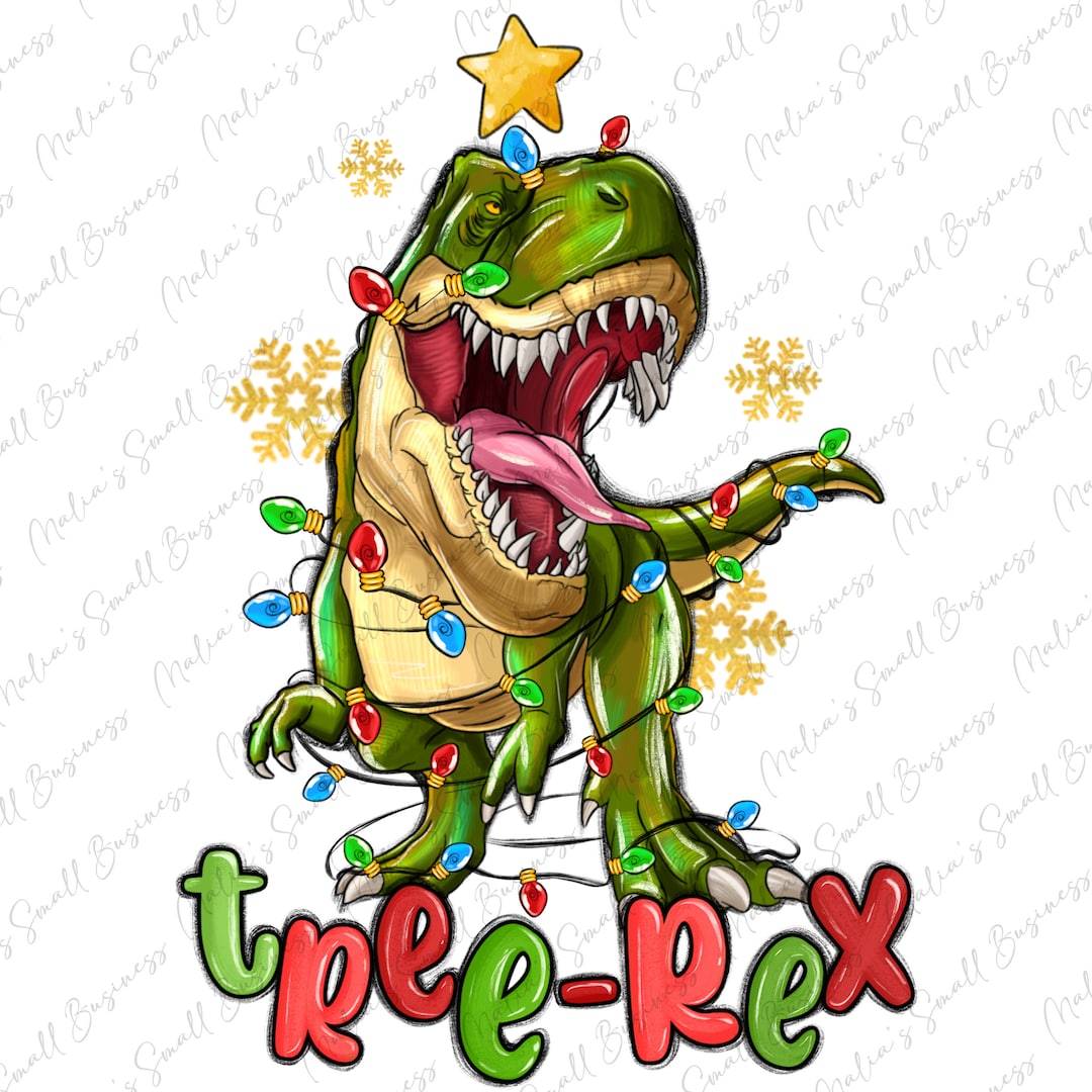Tree-rex T-rex Christmas Dinosaur Png Sublimation Design Download ...