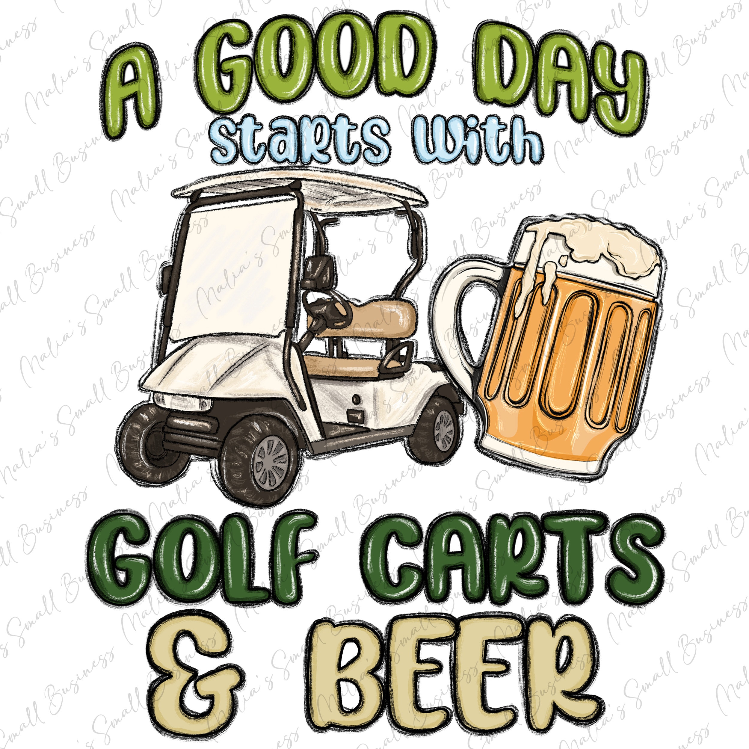 A God Day Starts With Golf Carts and Beer Png, Golfer Png, Golf Life ...