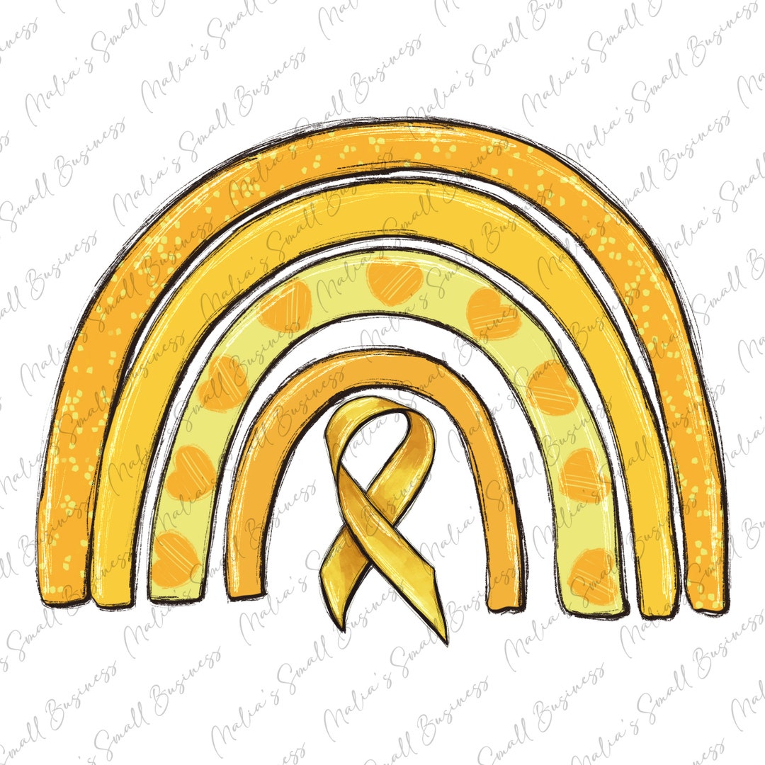 Childhood Cancer Awareness Rainbow Png, Yellow Ribbon Png, Childhood ...