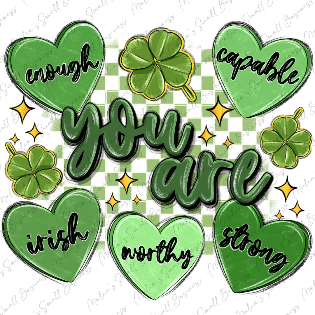 St. Patrick's Day Positive Affirmations Png Sublimation Design Download ...