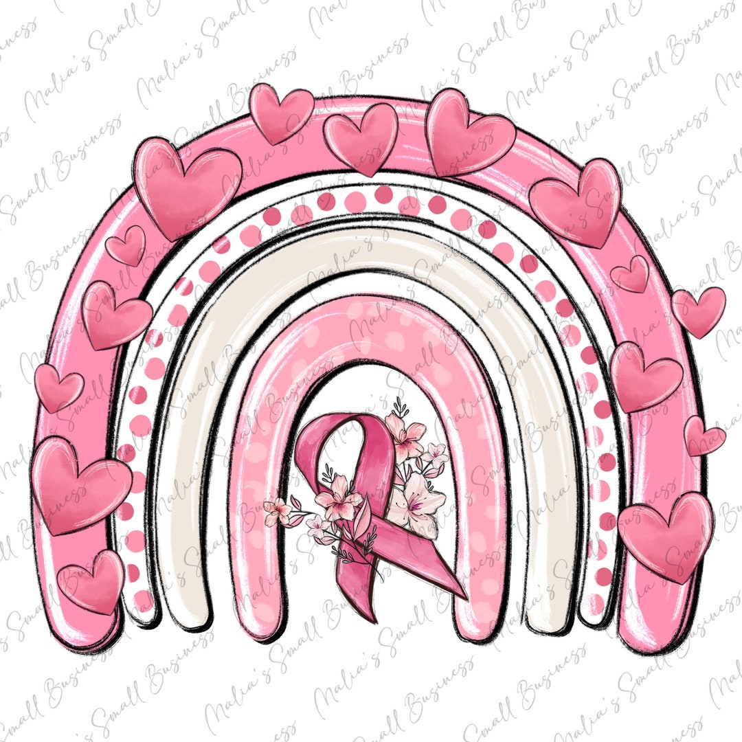 Breast Cancer Rainbow Png Sublimation Design Download, Breast Cancer ...