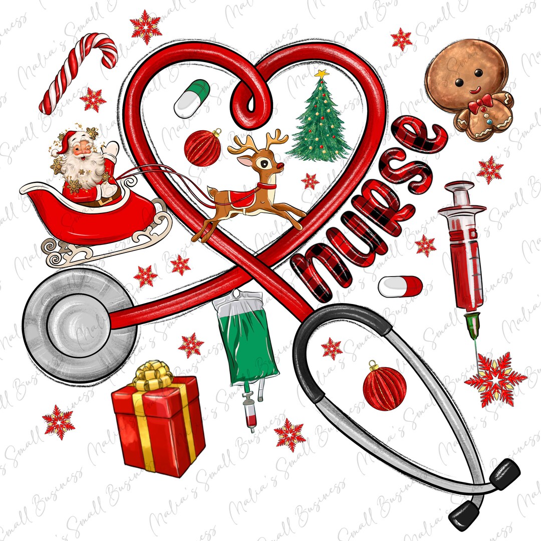 Christmas Nurse Png Sublimation Design Download, Christmas Png, Nursing ...