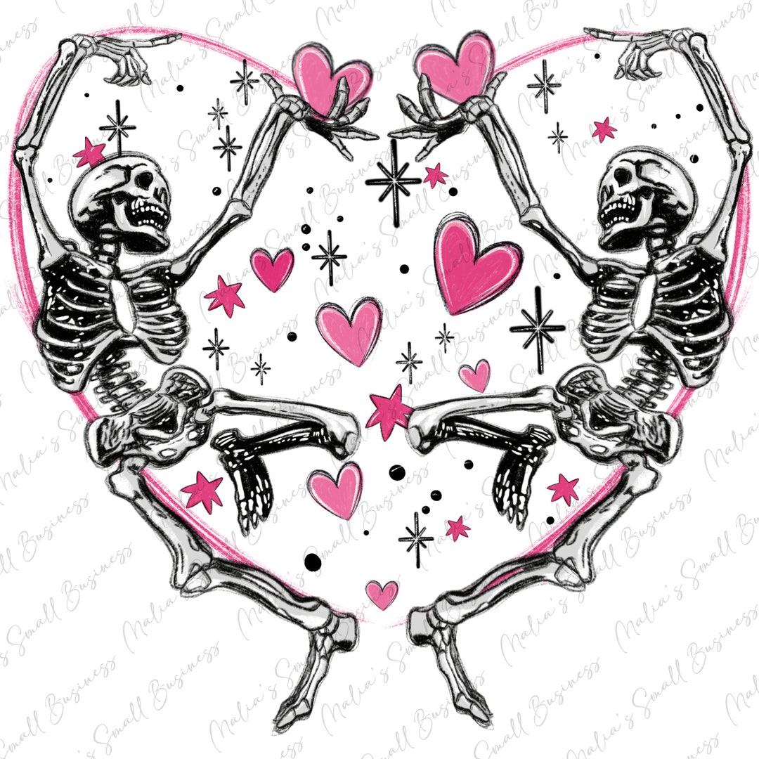 Valentine's Day Skeleton Png Sublimation Design Download, Happy ...