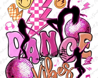 Retro Dance Png Sublimation Design Download, Dance Life Png, Groovy Png ...