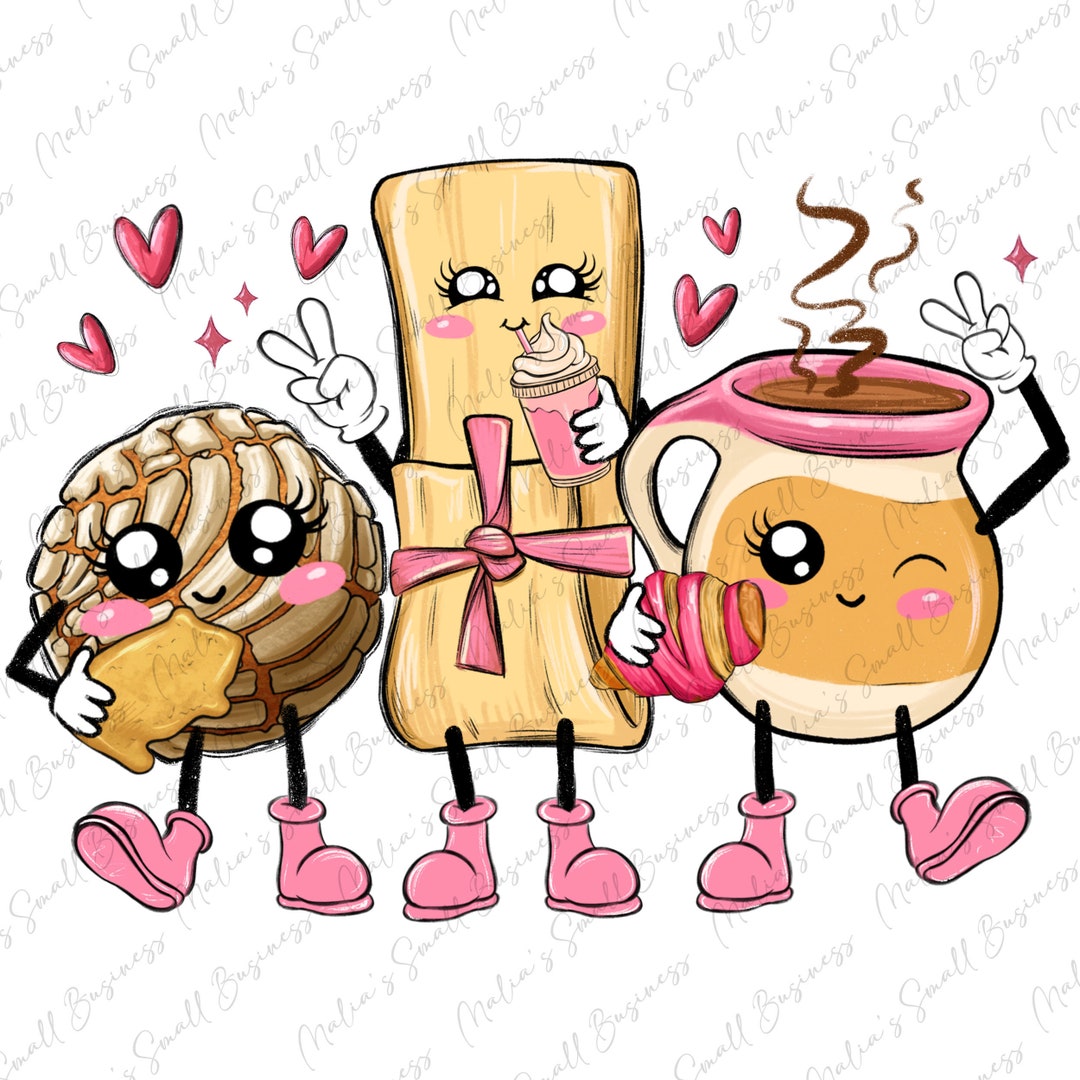 Mexican Pan Dulce Cartoon Characters Png Sublimation Design Download ...