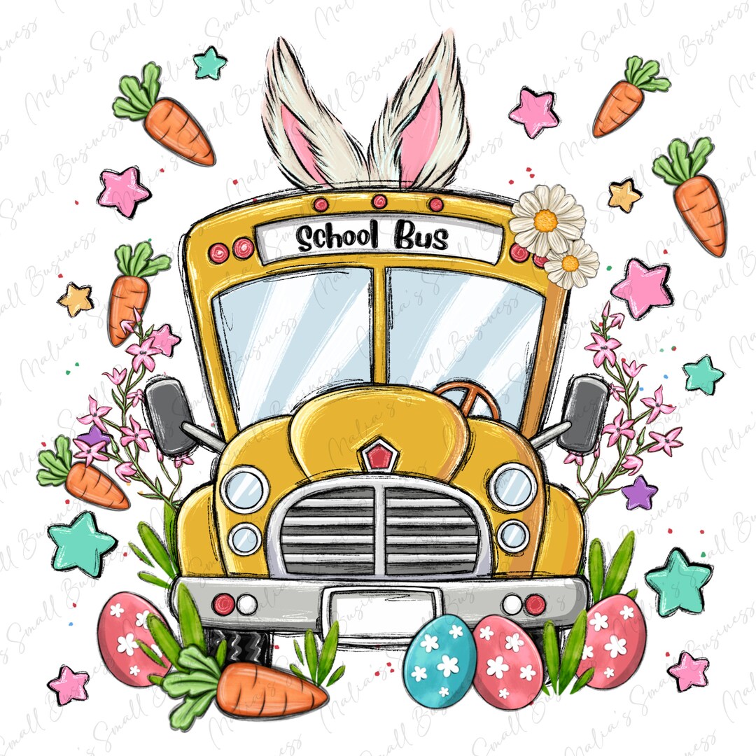 Easter School Bus Png Sublimation Design Download, Easter Day Png ...
