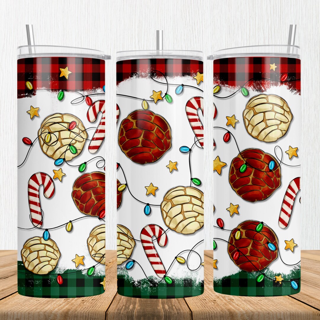 Christmas Conchas 20 Oz Skinny Tumbler Png, Mexican Christmas Tumbler ...