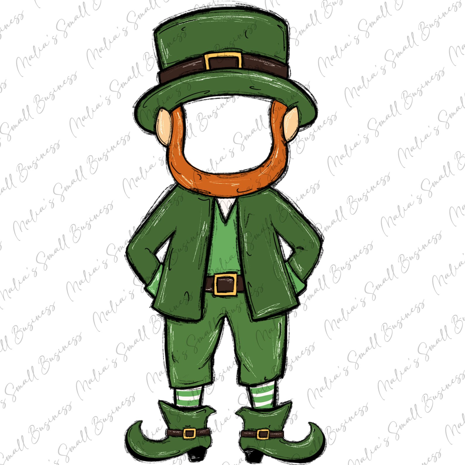 Leprechaun Boy Faceless Png Sublimation Design Download, Happy St ...