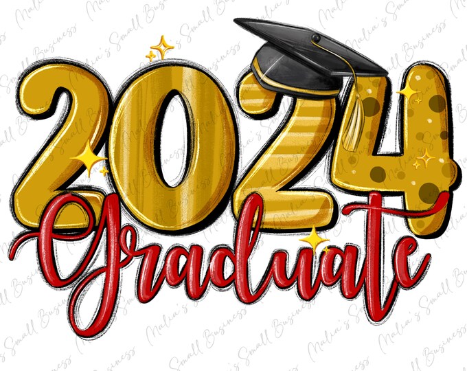 Graduation Cap PNG 2024, Senior Year Clipart, Class of 2024 Floral ...