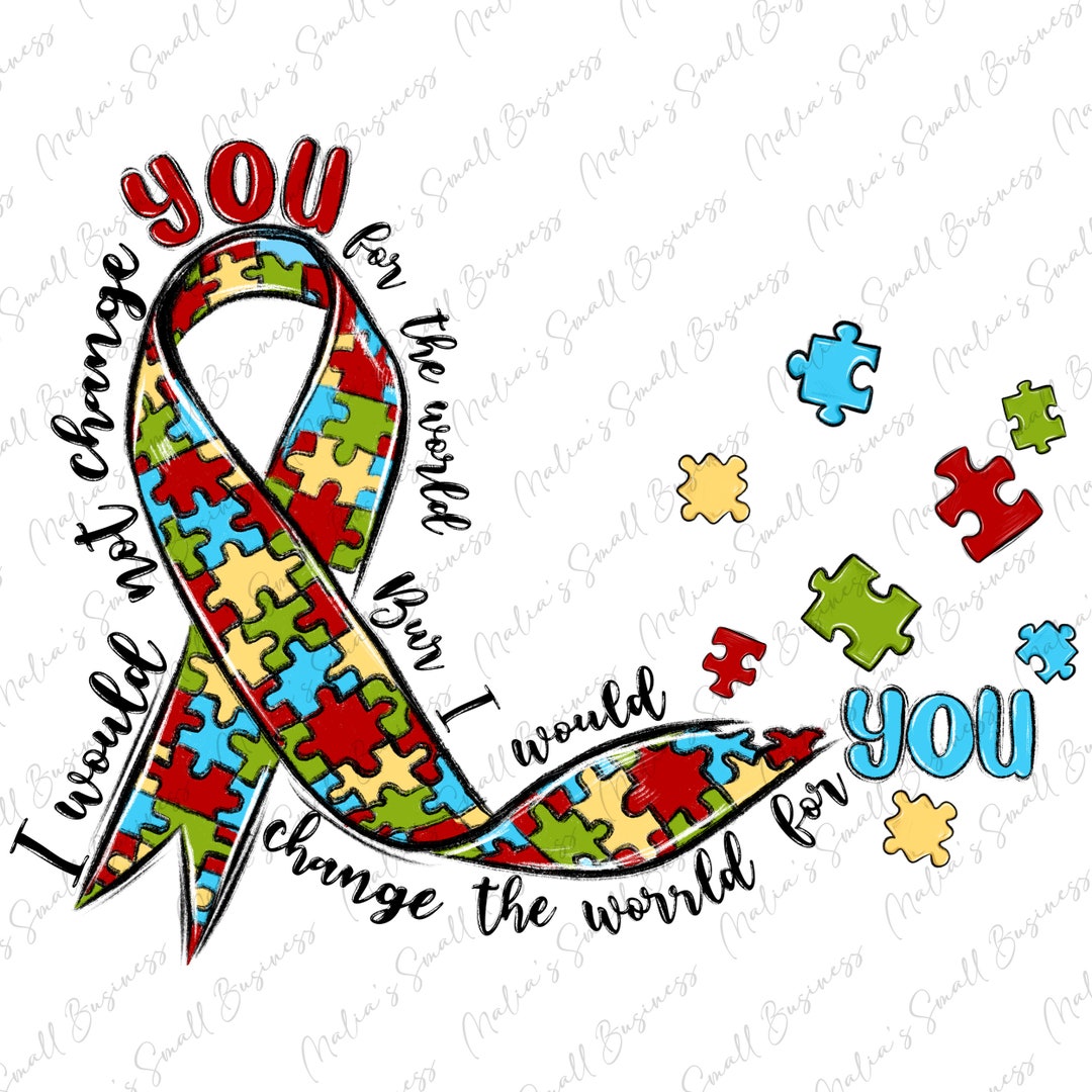 Autism Awareness Png Sublimation Design Download, Autism Ribbon Png ...
