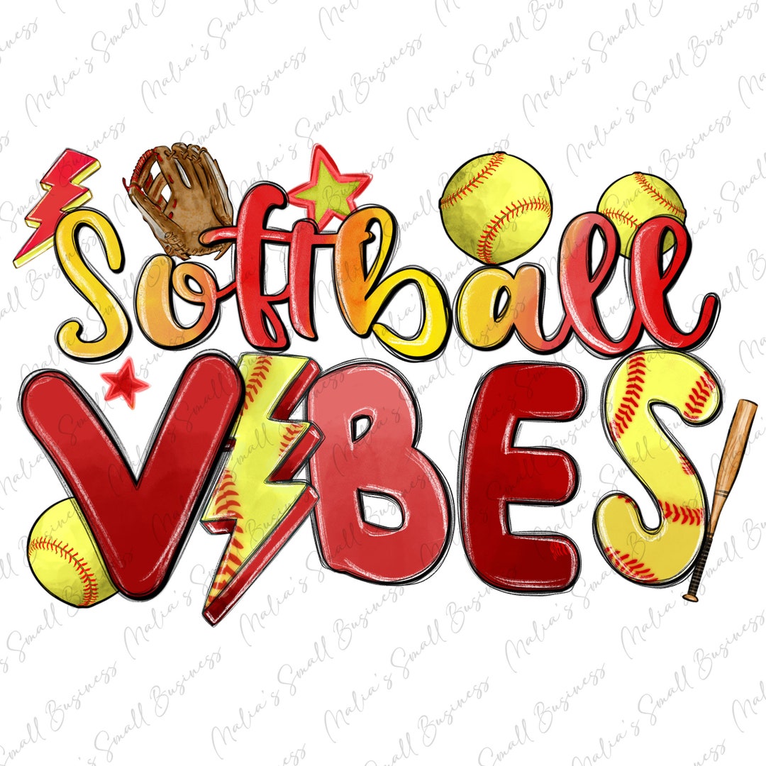 Softball Vibes Png Sublimation Design Download, Sport Png, Game Day Png ...