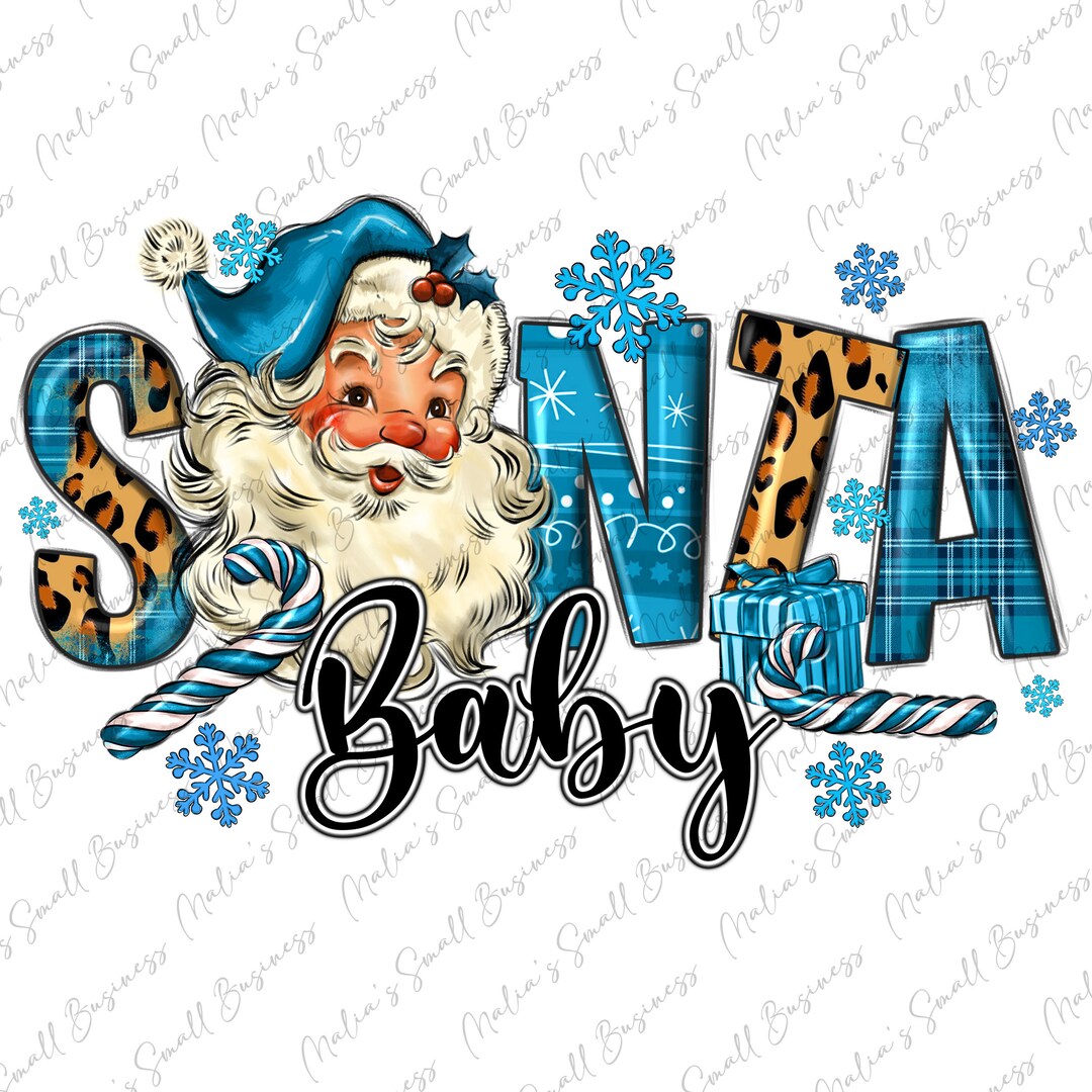 Santa Baby Blue Christmas Png Sublimation Design Download, Christmas ...