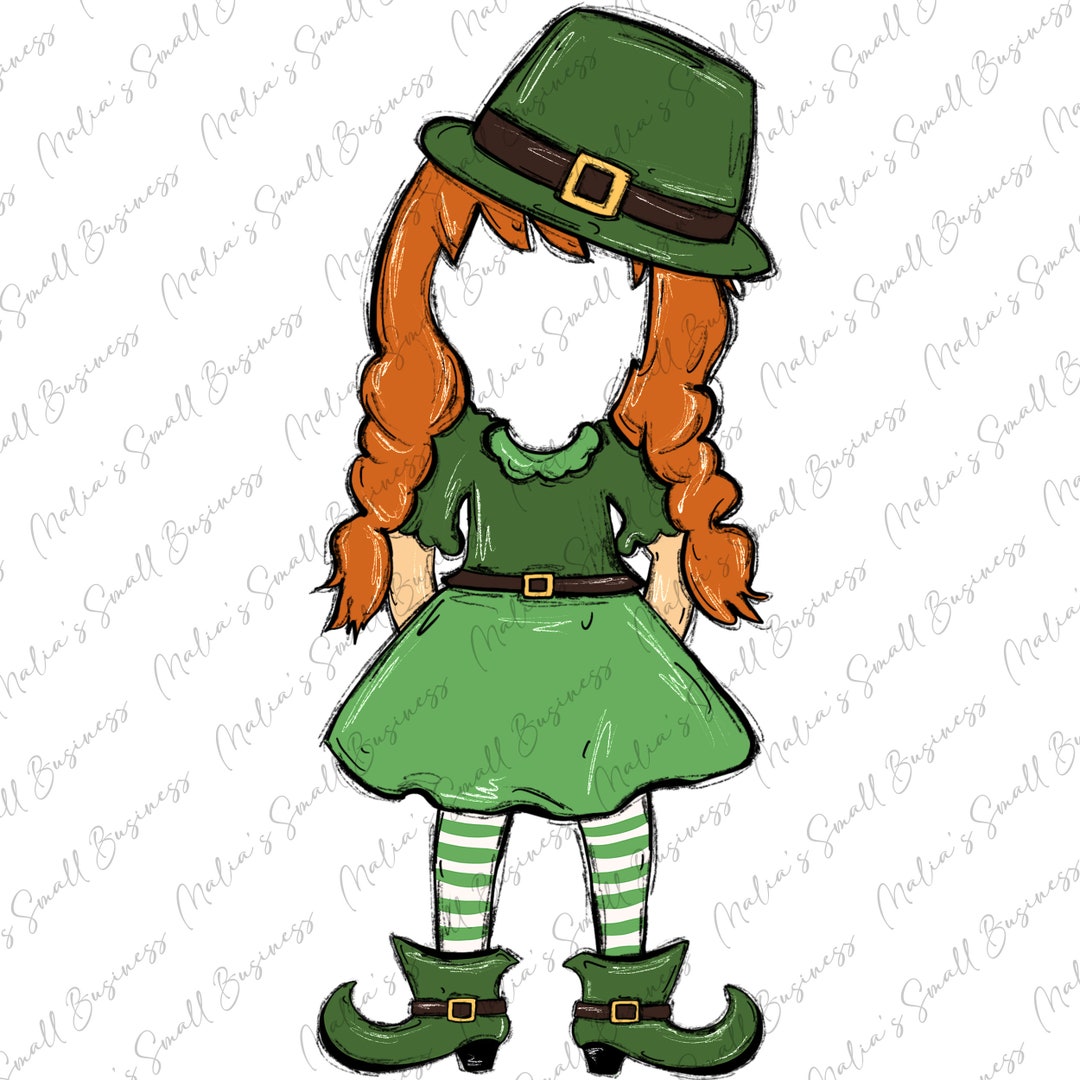 Leprechaun Girl Faceless Png Sublimation Design Download, Happy St ...