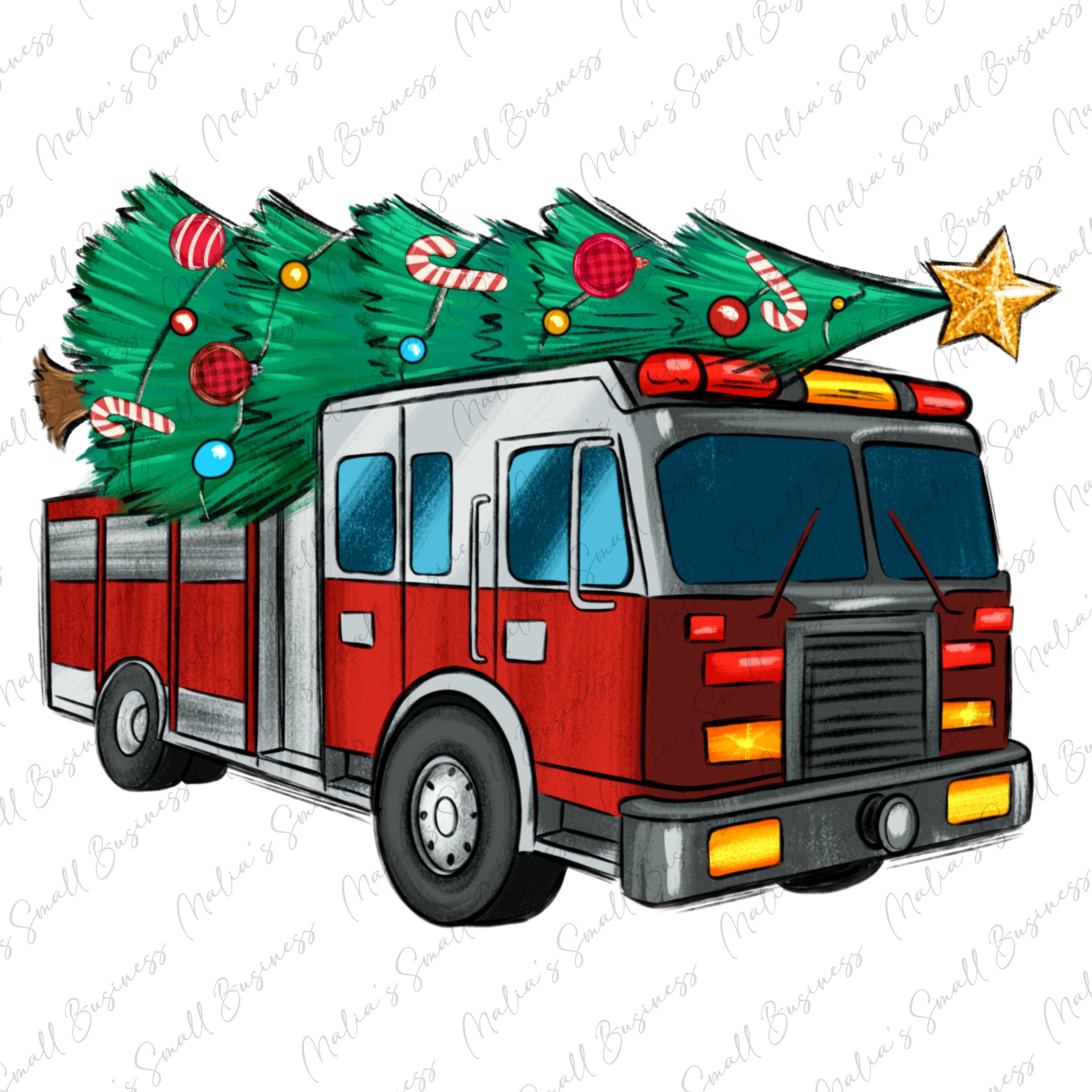 Fire Truck Clip Art Image Santa Santa Claus And His Elves Have
