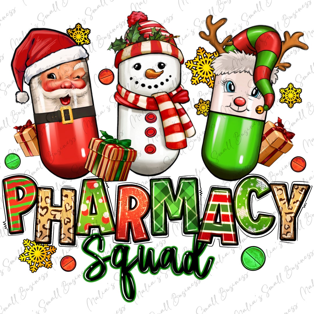 Christmas Pharmacy Squad Png Sublimation Design Download, Merry ...