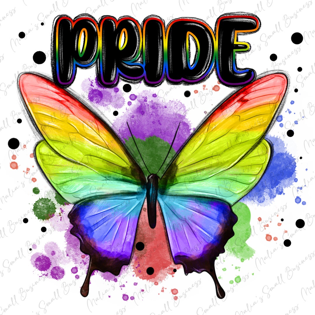 Rainbow Butterfly Pride LGBTQ Png Sublimation Design Download, Pride ...