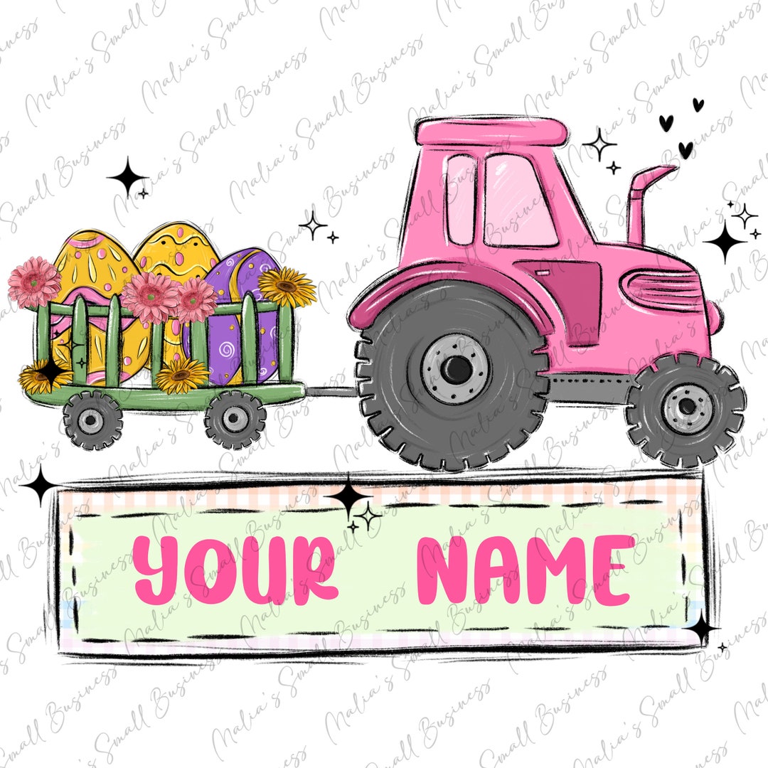 Personalized Easter Tractor Png Sublimation Design Download, Easter Day ...
