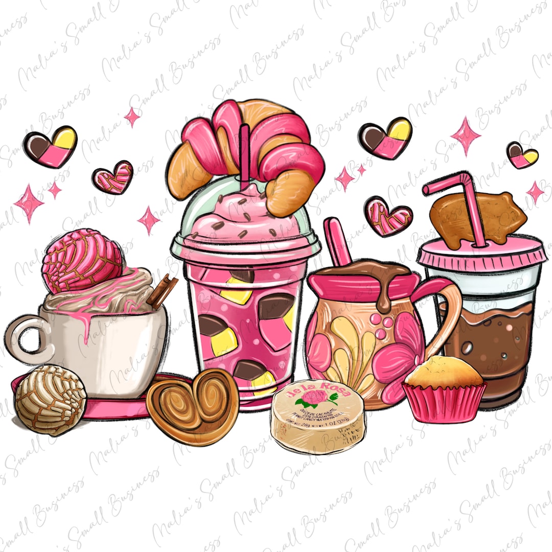 Mexican Pan Dulce Coffee Cups Png Sublimation Design Download, Mexican ...