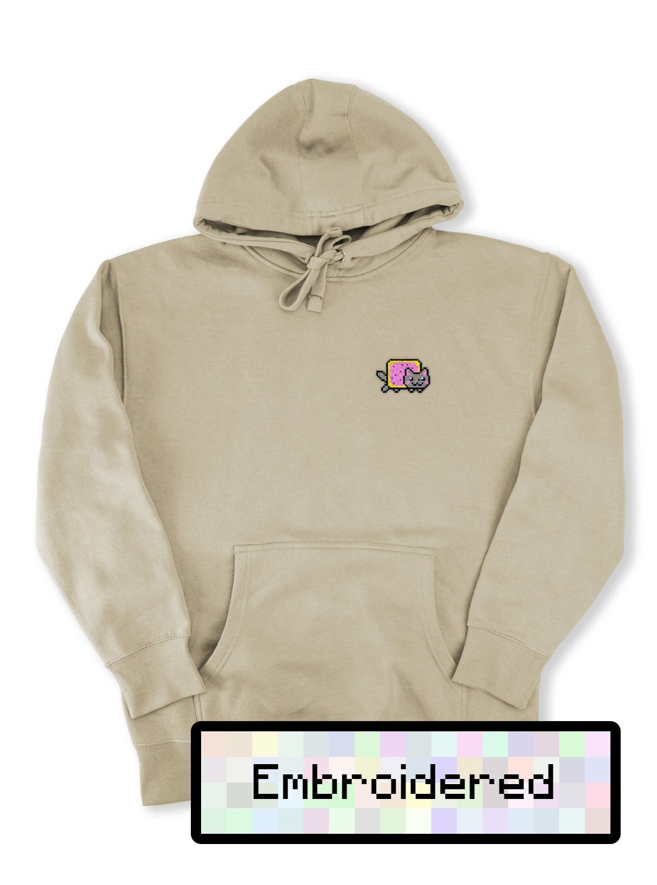 Nyan Cat Embroidered Hoodie Pixel Art Hoodie Retro Gaming - Etsy
