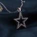 925 Sterling Silver Star Pendant Necklace With Natural Certified ...
