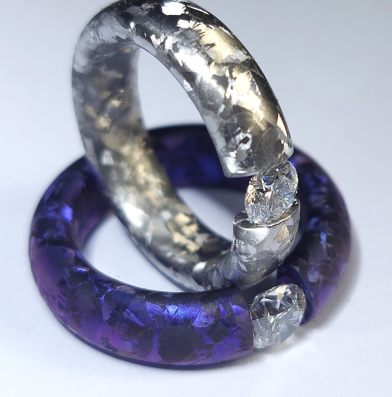 1,00 Ct Diamond H/si, Crystallized Titanium Ring in Numerous Color ...