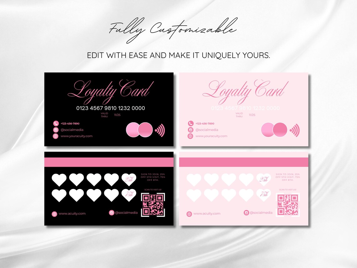 Loyalty Cards Nail Business VIP Loyalty Card Templates Hair Business ...