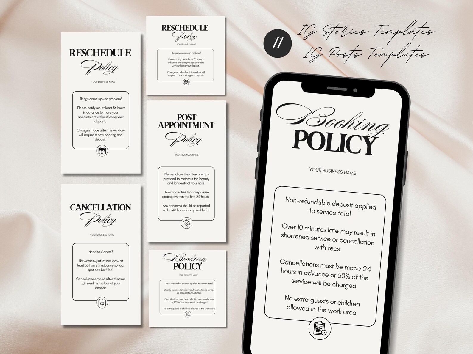 Booking Policy Template Nail Tech Instagram Story Post Lash Hair Nail ...