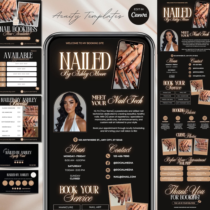 Booking Template Pink - Etsy