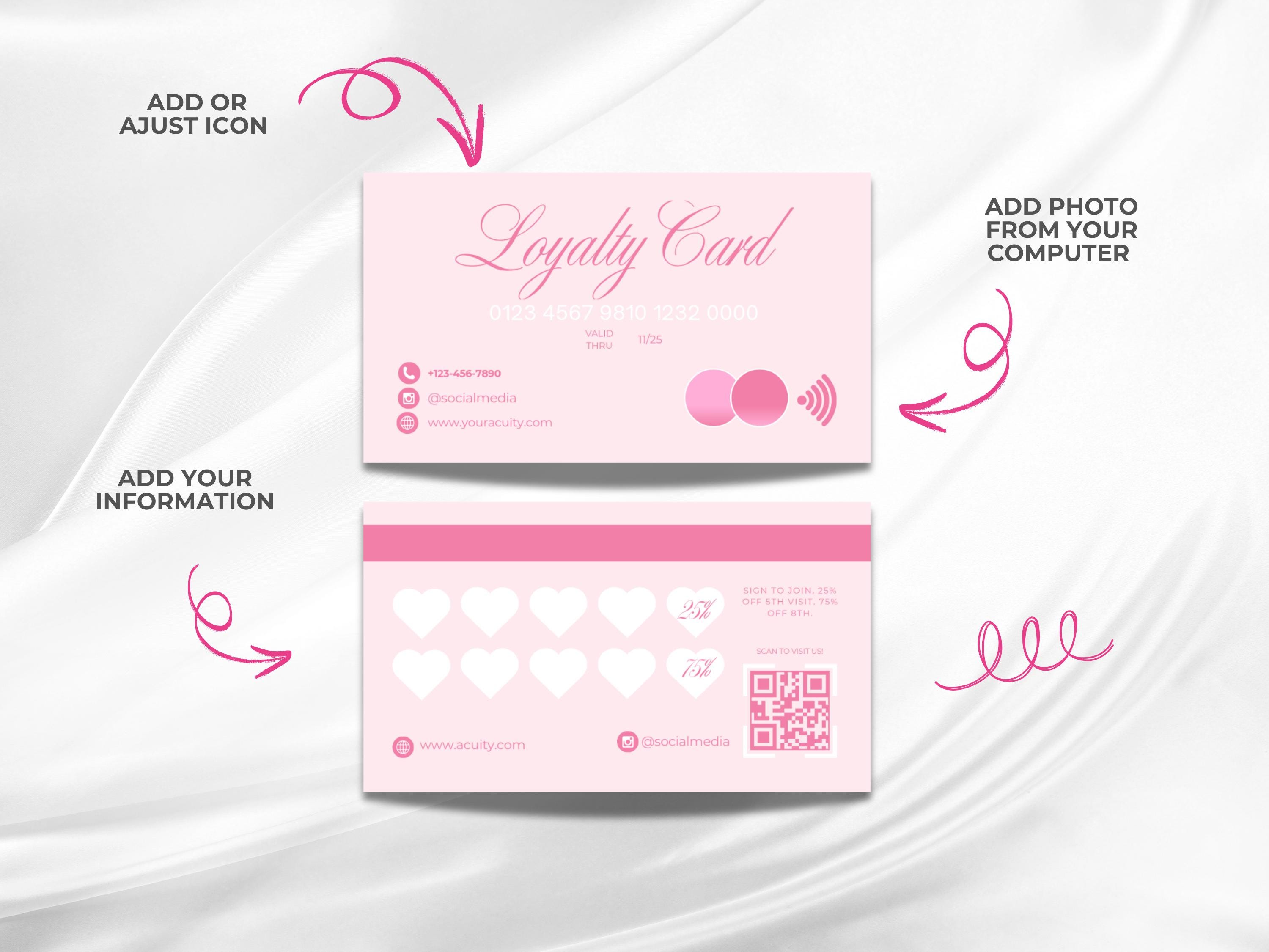 Loyalty Cards Nail Business VIP Loyalty Card Templates Hair Business ...