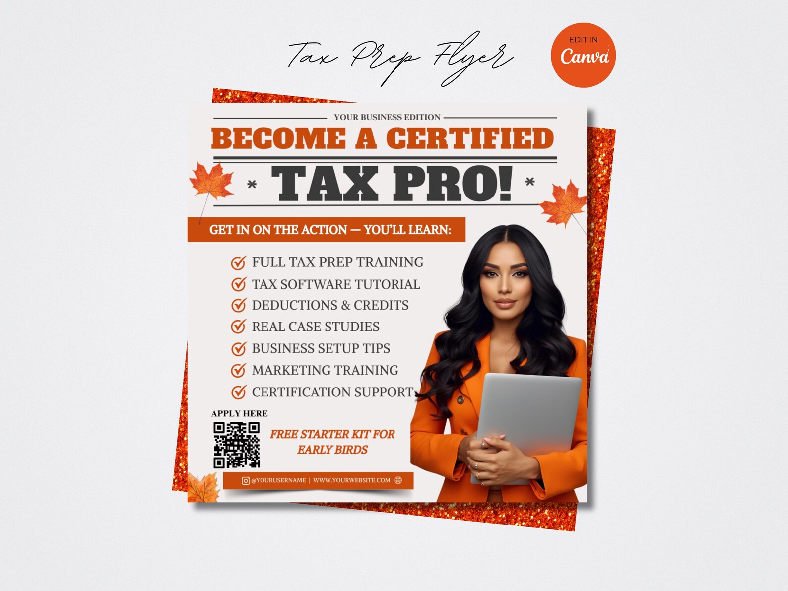 Fully Editable Tax Prep Service Flyers, Fall Tax Season Flyers ...