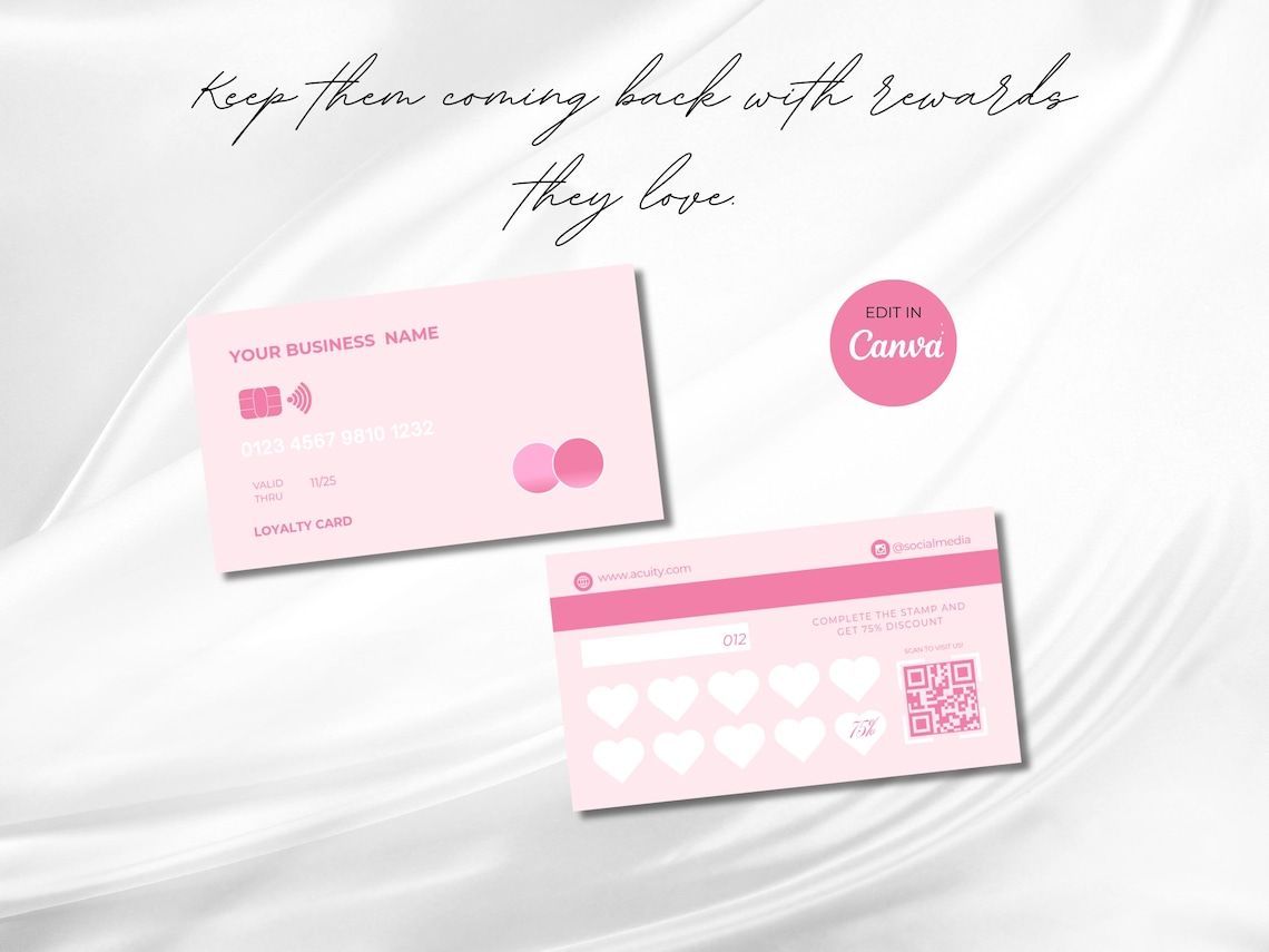 Loyalty Cards Nail Business VIP Loyalty Card Templates Hair Business ...