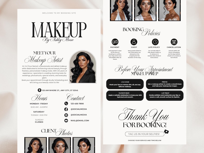 Makeup Acuity Scheduling Template MUA Website Luxury Booking Site ...