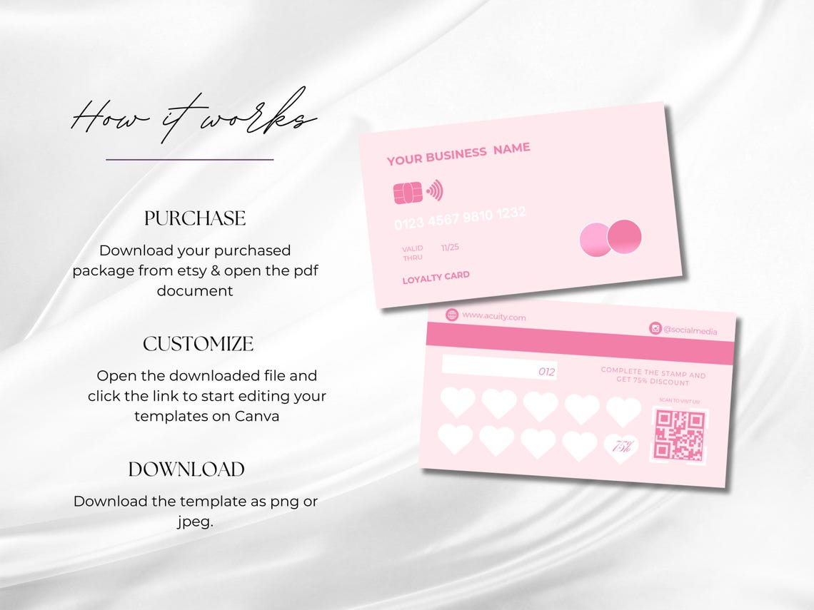 Loyalty Cards Nail Business VIP Loyalty Card Templates Hair Business ...