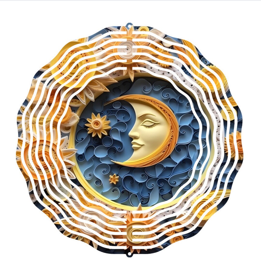 Celestial Moon Wind Spinner - Etsy
