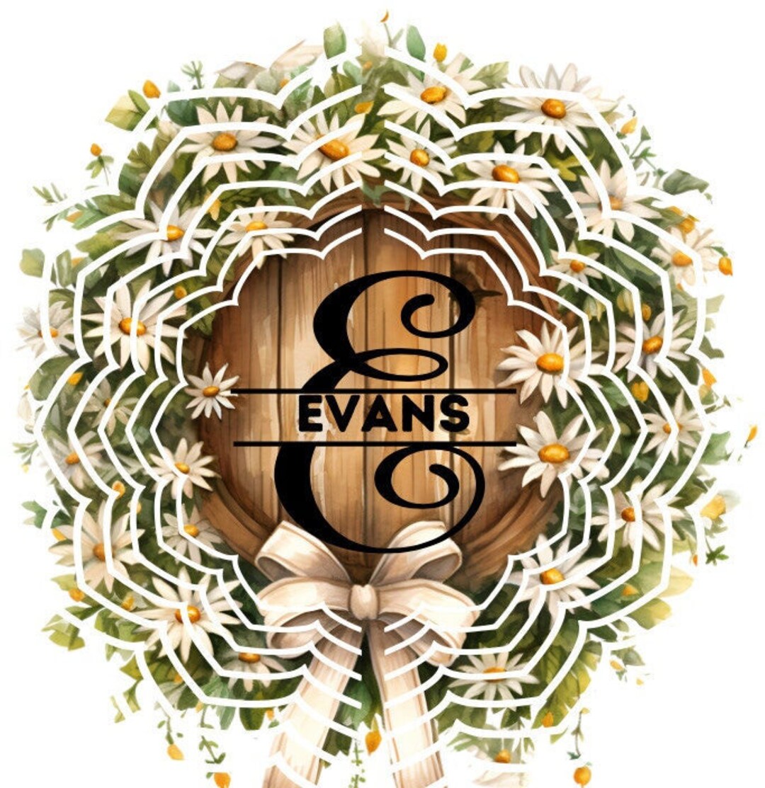 Custom Name Wreath Wind Spinner - Etsy