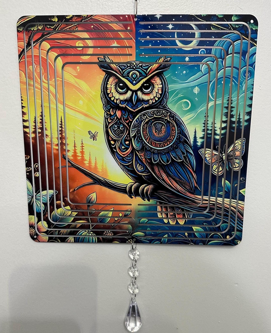 OWL Square Wind Spinner - Etsy