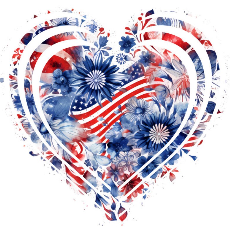 Red, White & Blue Paisley Heart Wind Spinner - Etsy