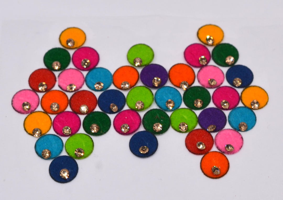 Multicolor Round Stone Bindis – Small Crystal Makeup Bindis | Indian ...