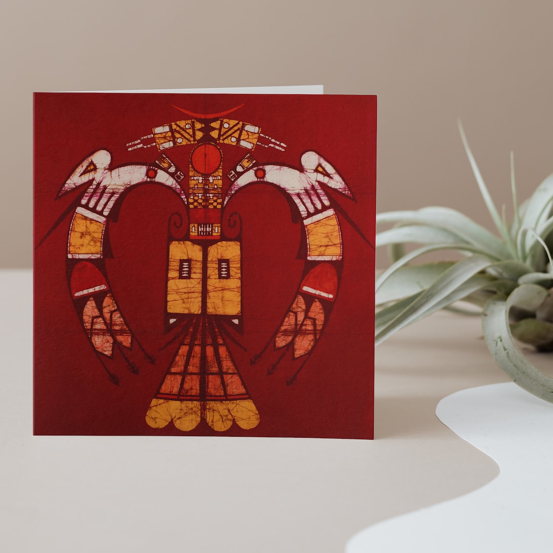 Hopi Eagle Batik Design Square Greeting Card/art Print 148x148mm - Etsy