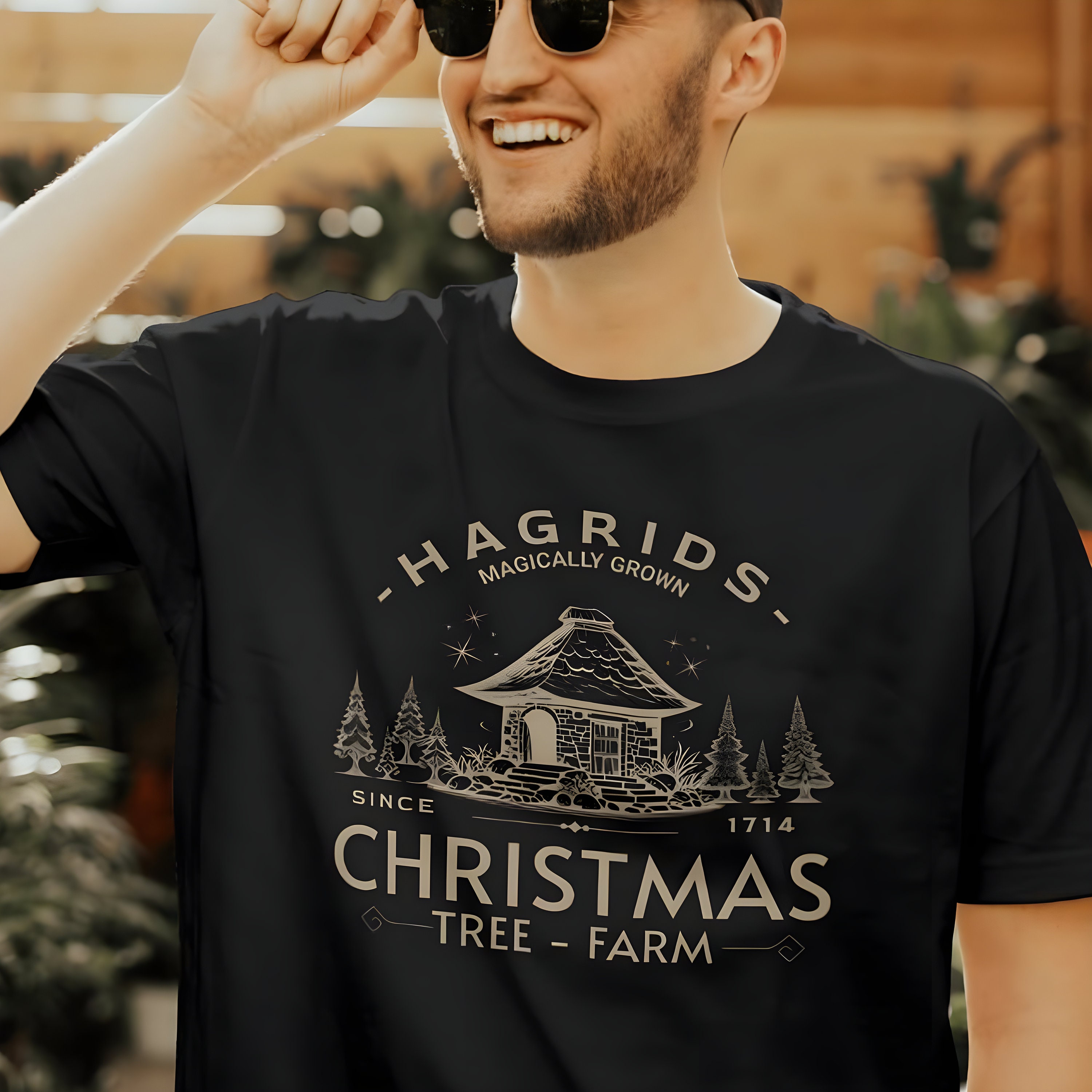 Hagrid Shirt, Christmas Tree Farm, Hagrids Hut T-shirt, Magic Trees ...