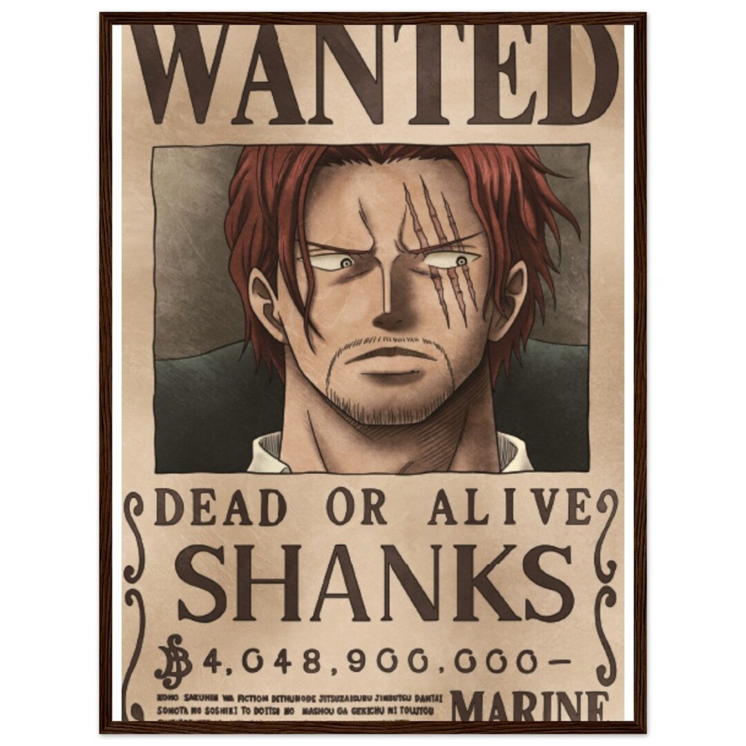Shanks Wanted Dead or Alive One Piece - Etsy