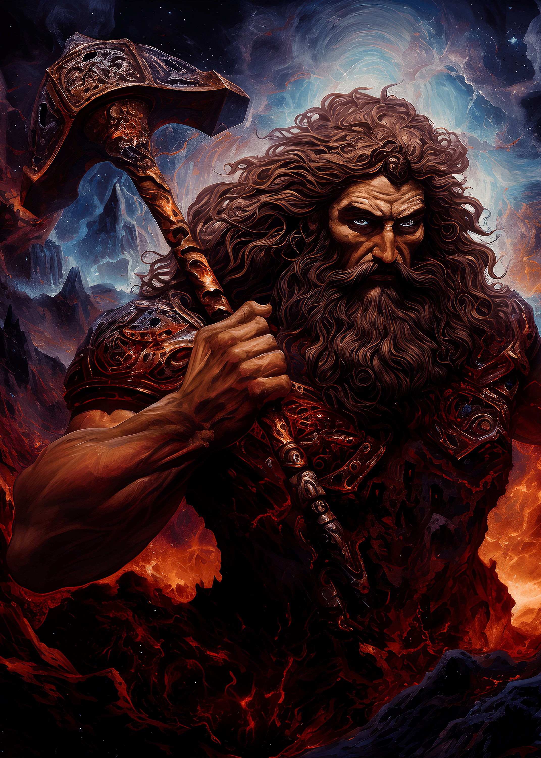 Hephaestus Poster Instant Download Hephaestus God of Fire Wall Art ...