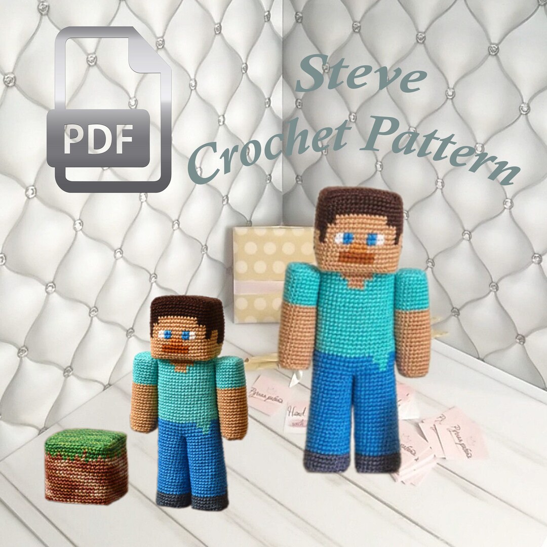 Minecraft Crochet Pattern PDF, Minecraft Amigurumi, Steve Amigurumi ...