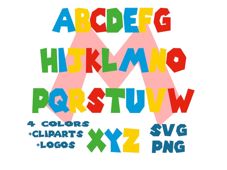 Super Mario Font, Mario Alphabet Svg, Super Mario Font Svg, Mario Font ...