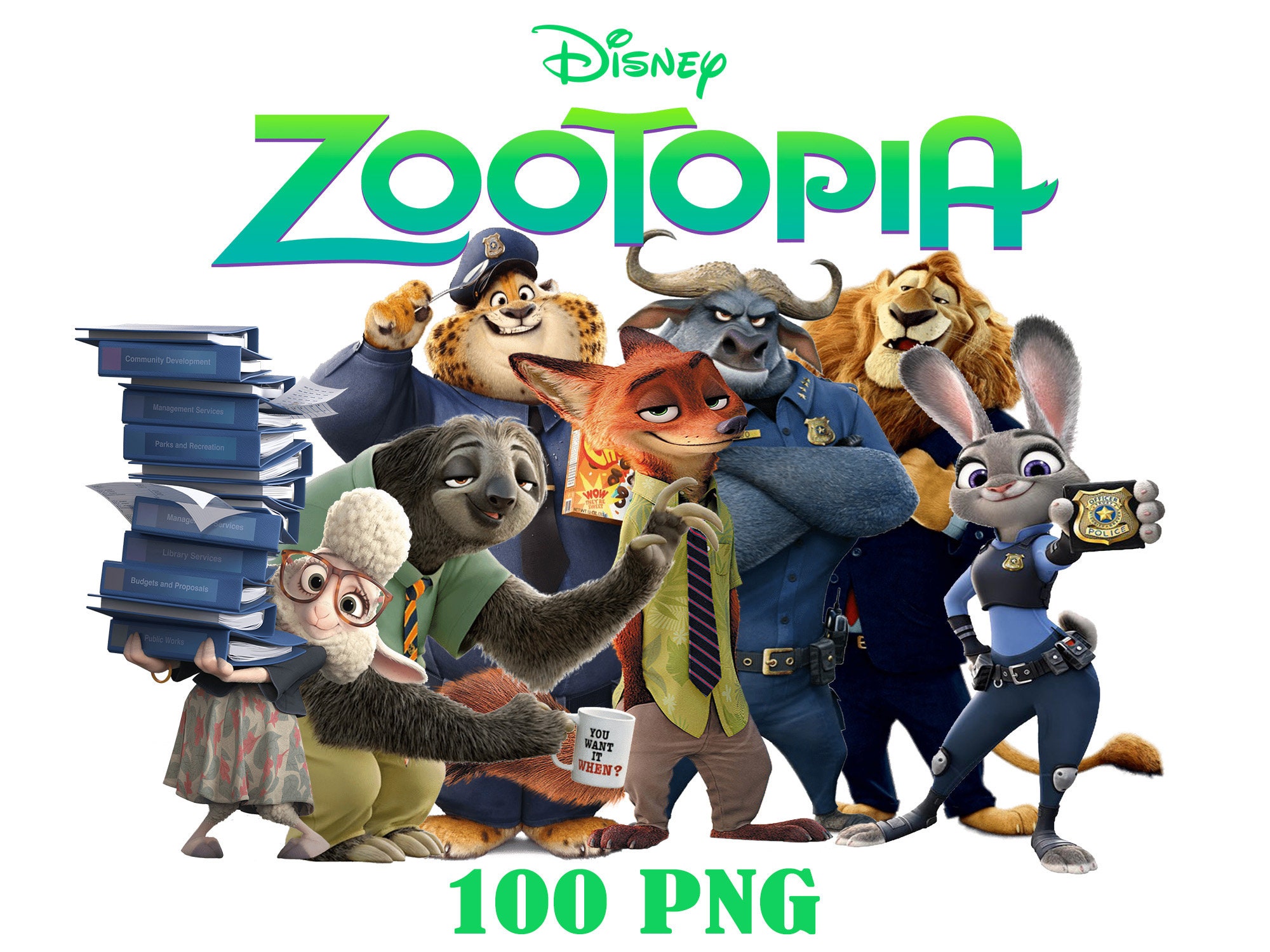 Zootopia PNG, Zootopia PNG Clipart, Zootopia Birthday, Zootopia Instant ...