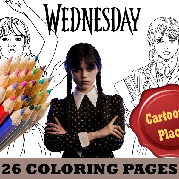 Wednesday Coloring Book - Etsy